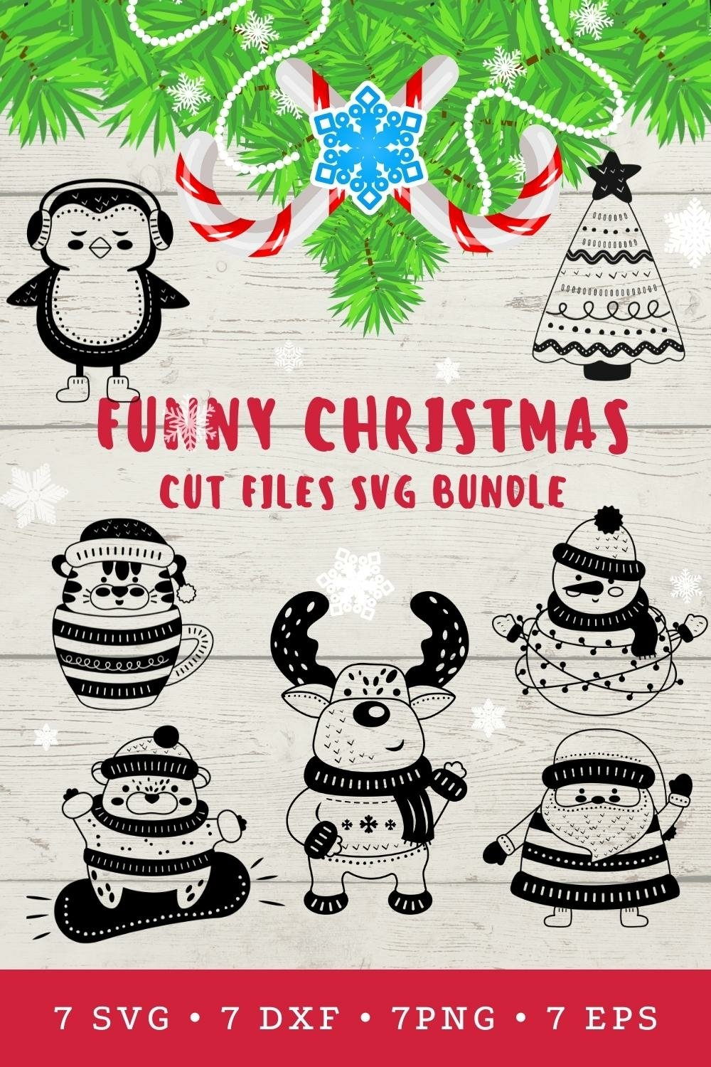 Funny Christmas cut files svg bundle