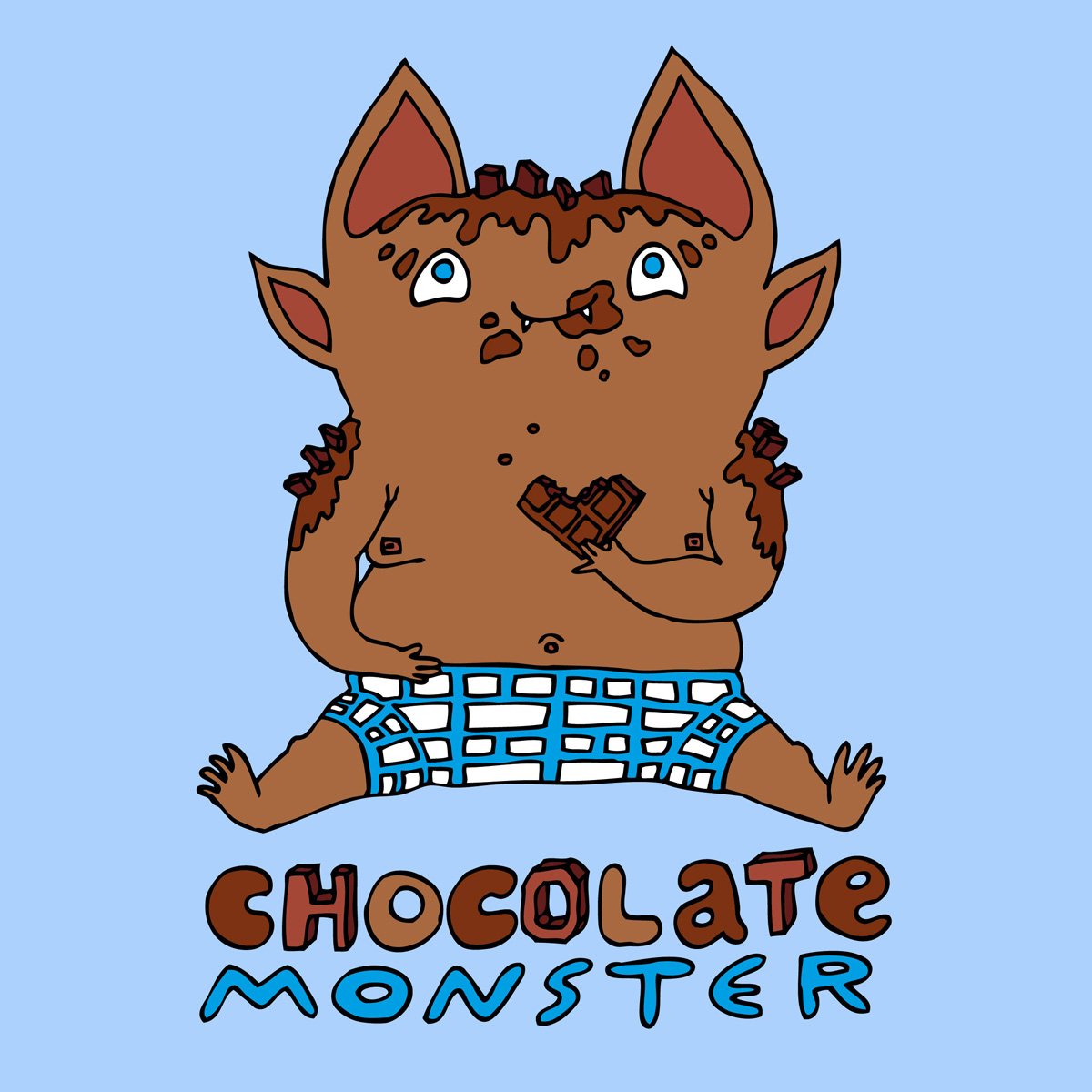 Cute monster and chocolate