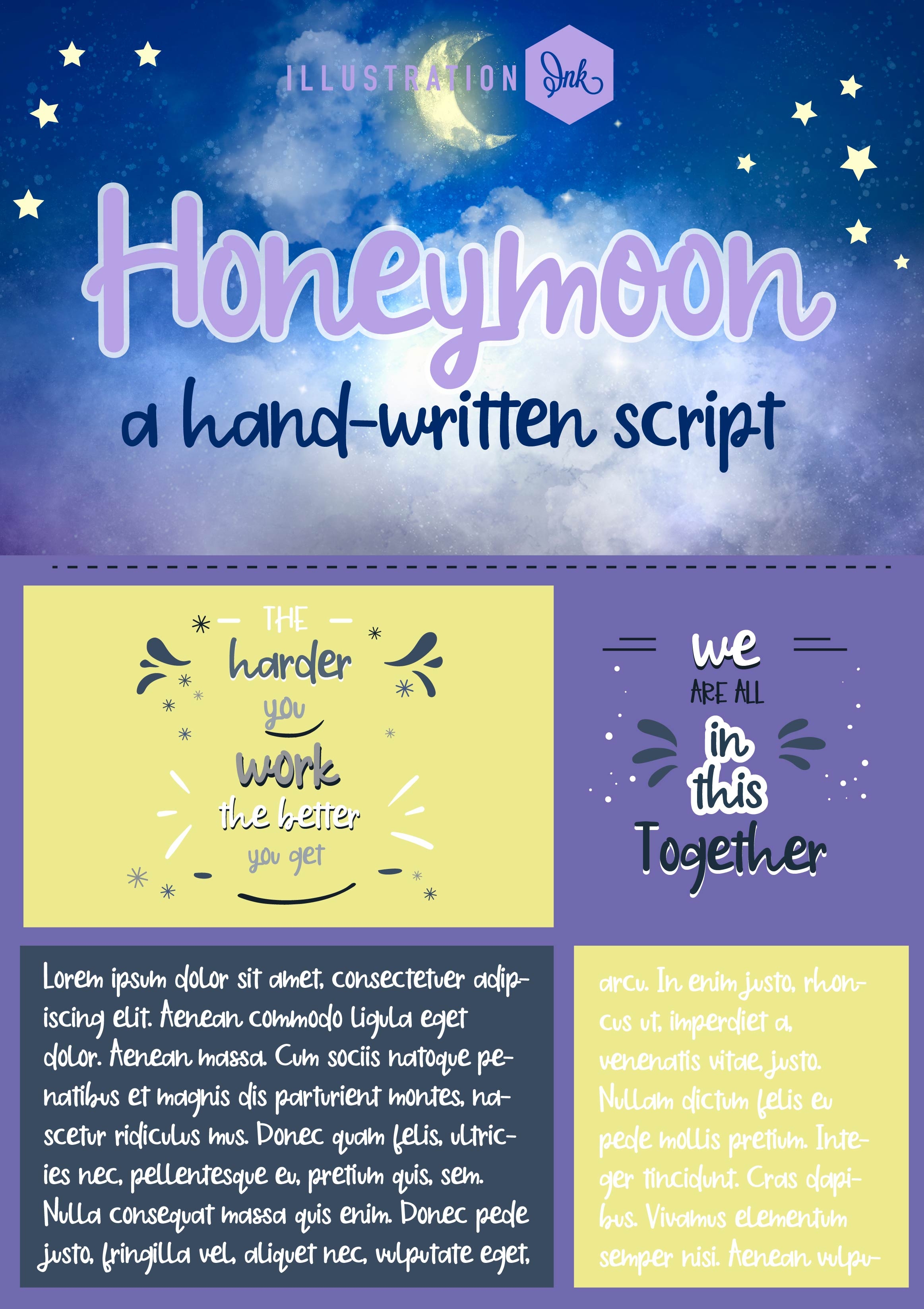 Hand-crafted, hand-written, script font