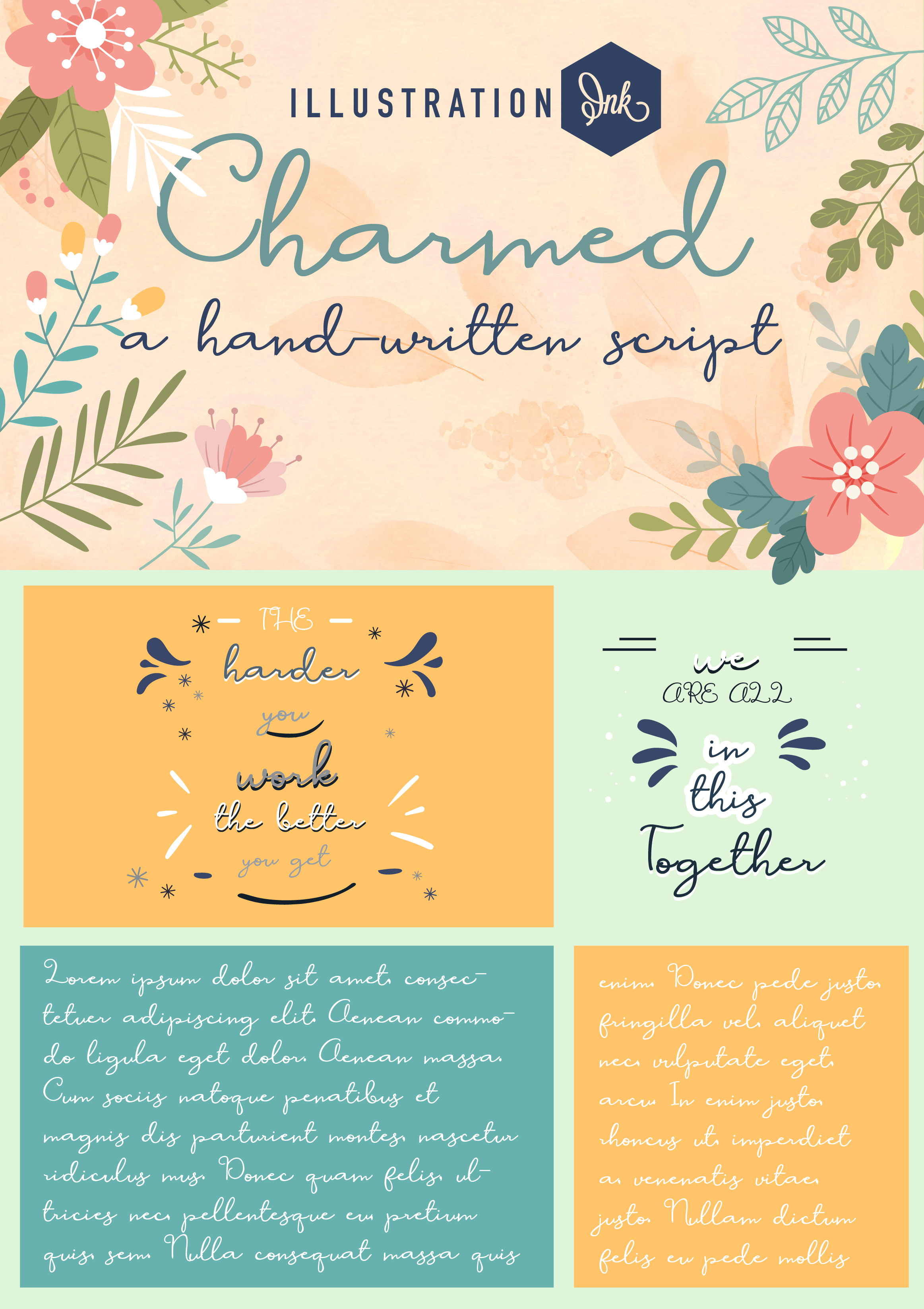 Hand-crafted, hand-written font