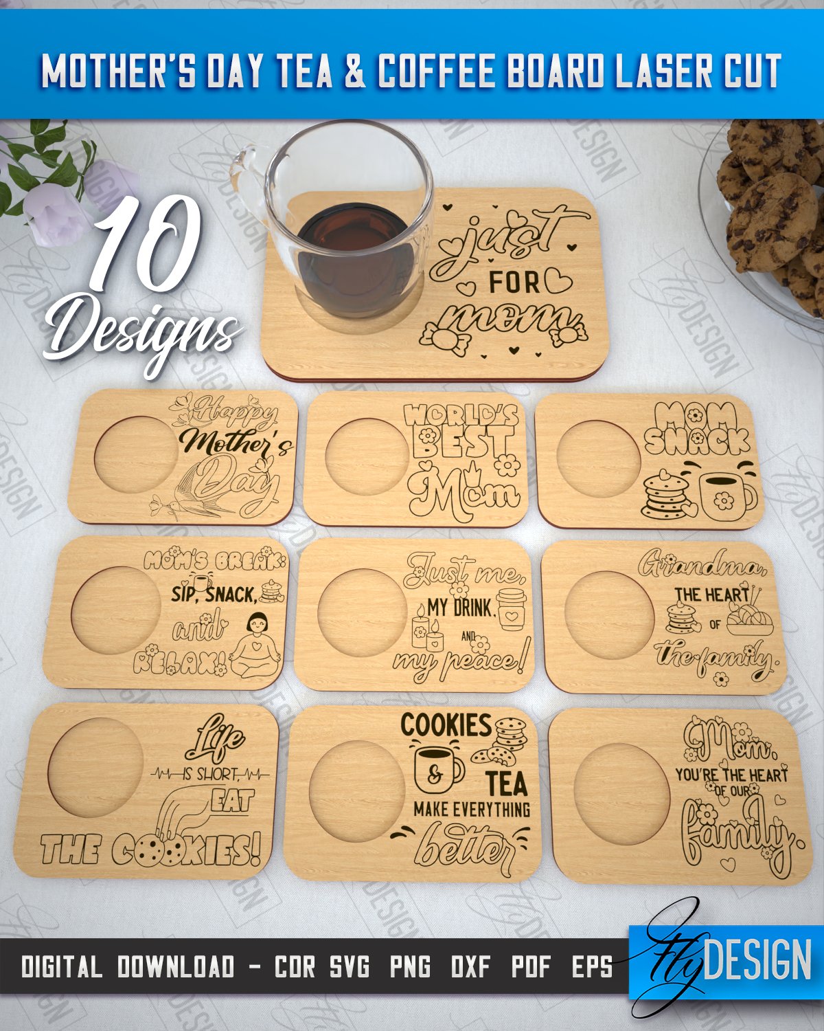 Mother's Day Tea & Coffee Board Laser Cut (5258098)