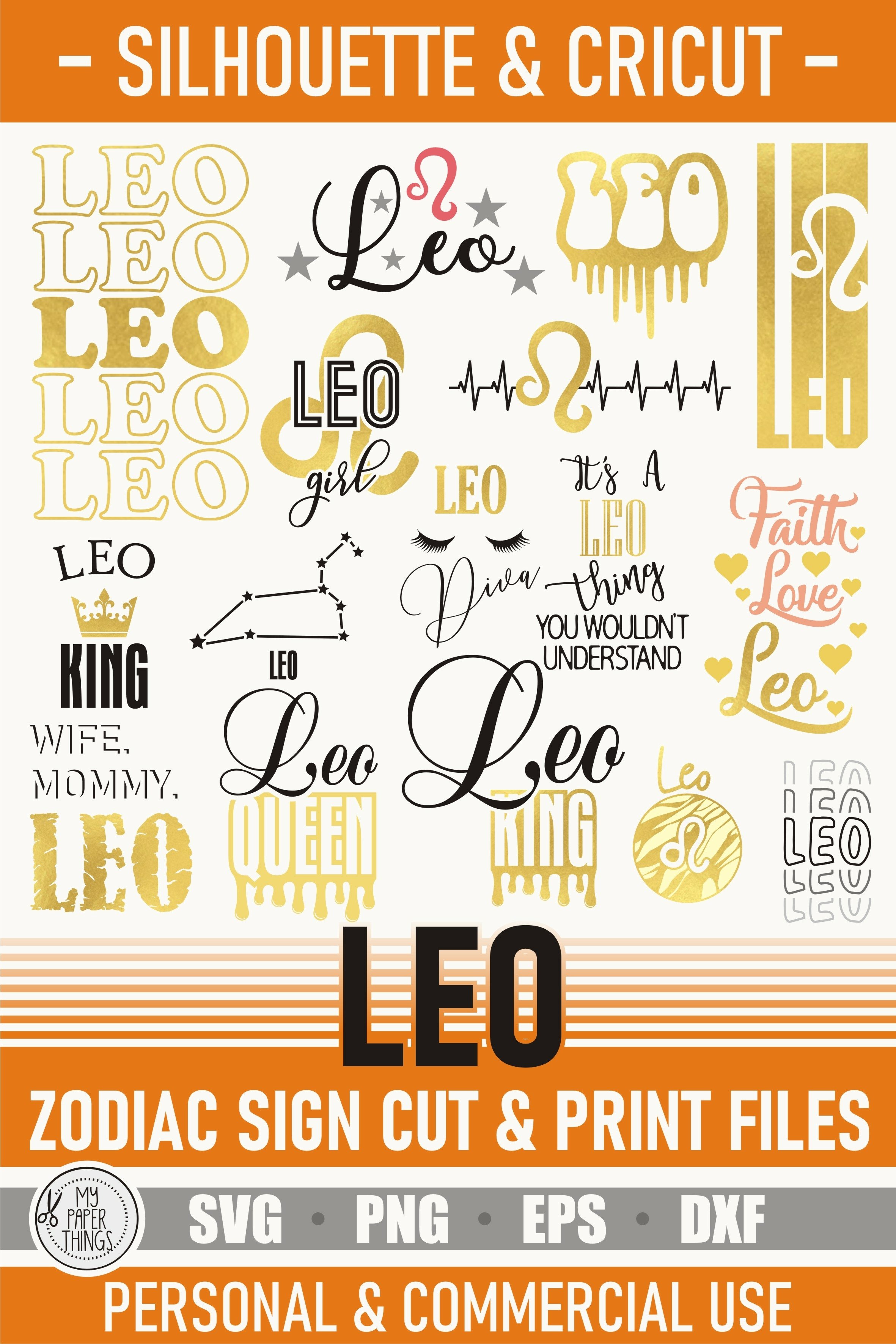 Leo svg bundle, Birthday svg, Zodiac sign