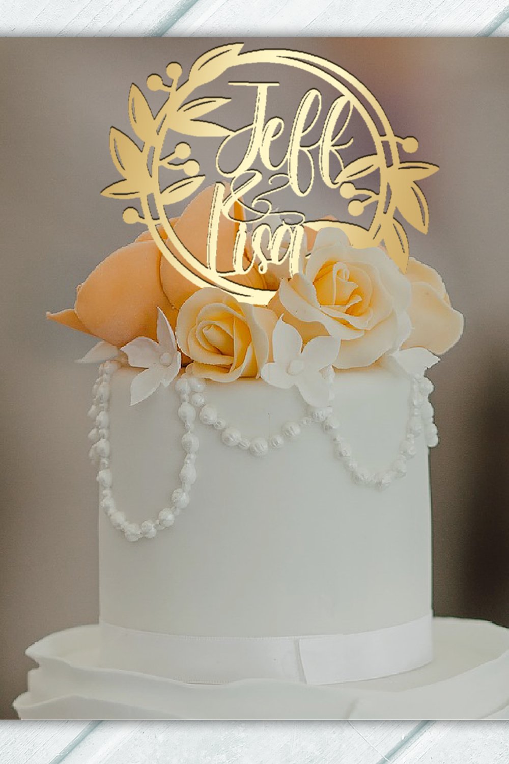 Botanical Wedding Cake Topper SVG Laser Cut Files | Round