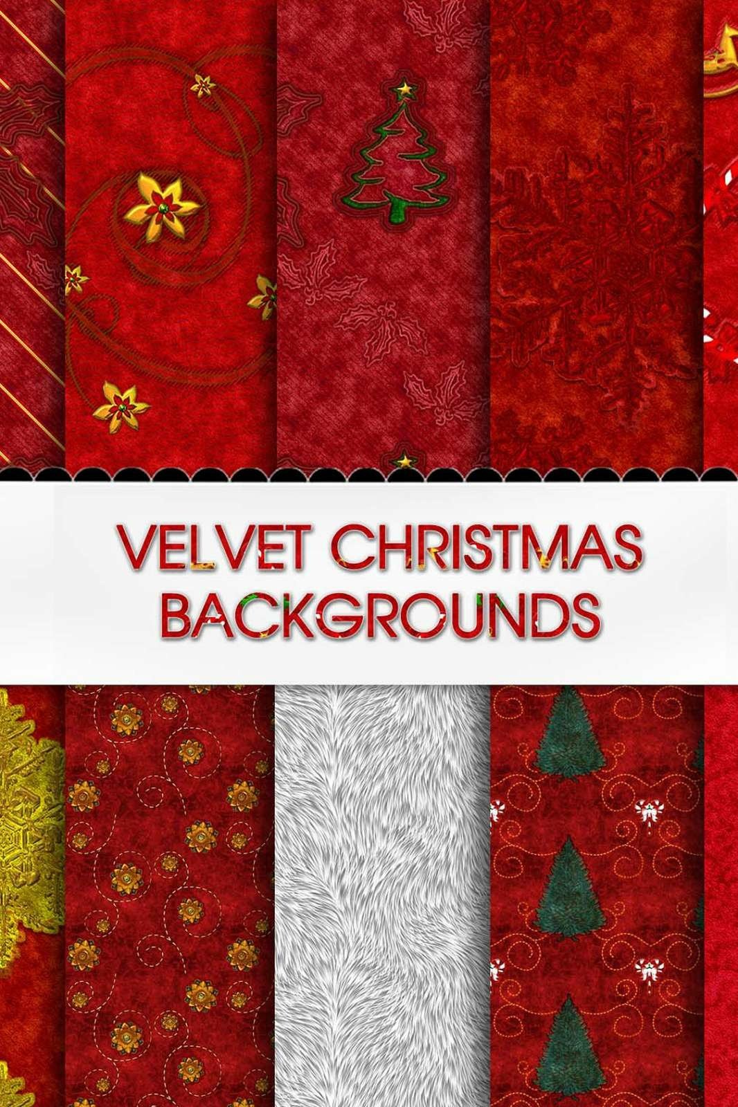 Velvet Christmas Digital Paper, seamless patterns