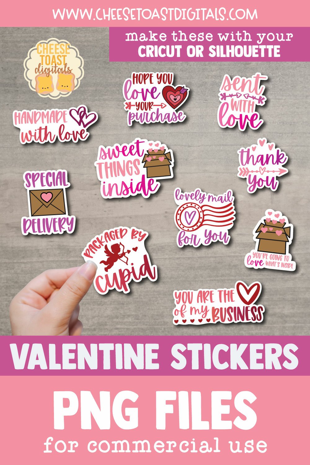 Valentine Packaging Stickers Bundle | Small Business Designs