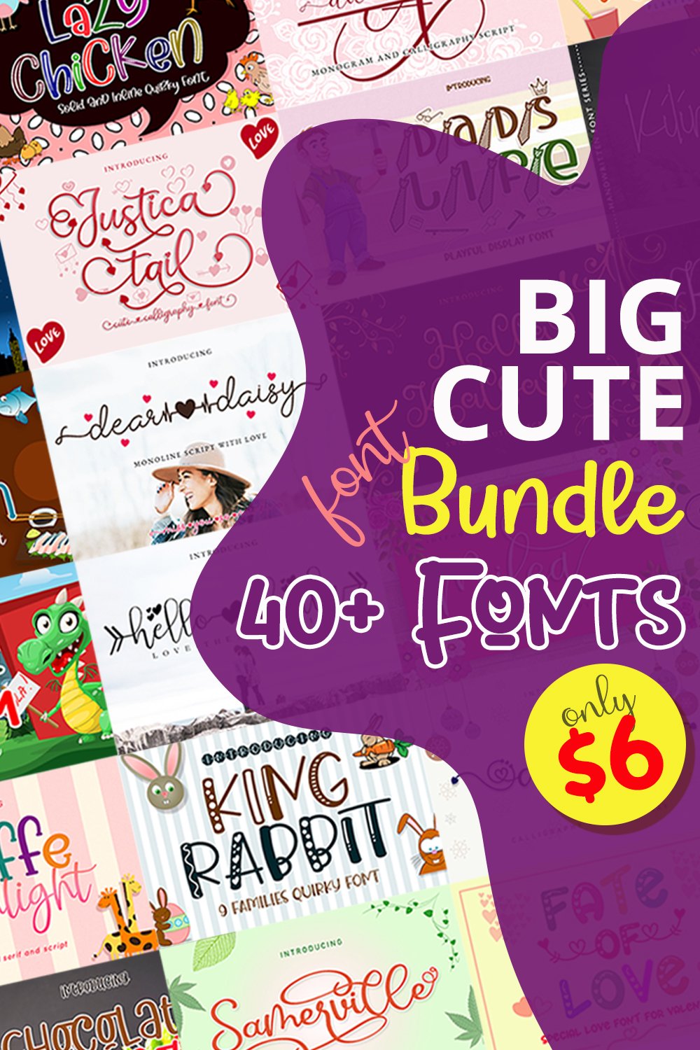 Love Cute Font Bundle - 43 Fonts Lovely and Fun (776882)