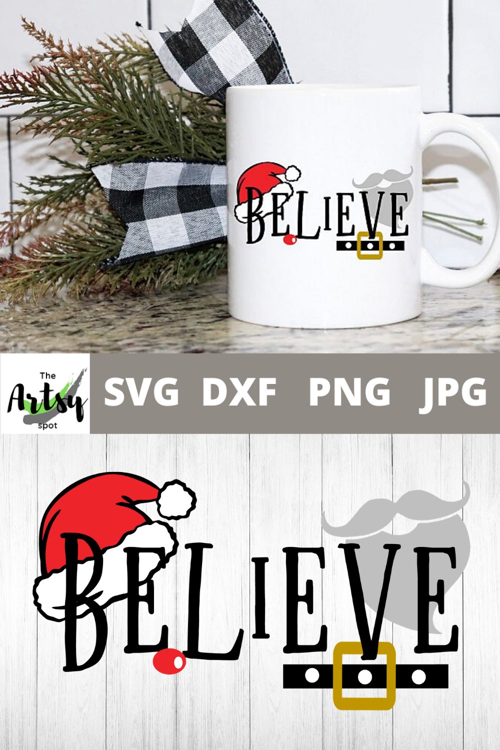 Believe Santa Hat, Belt Christmas svg, christmas santa svg