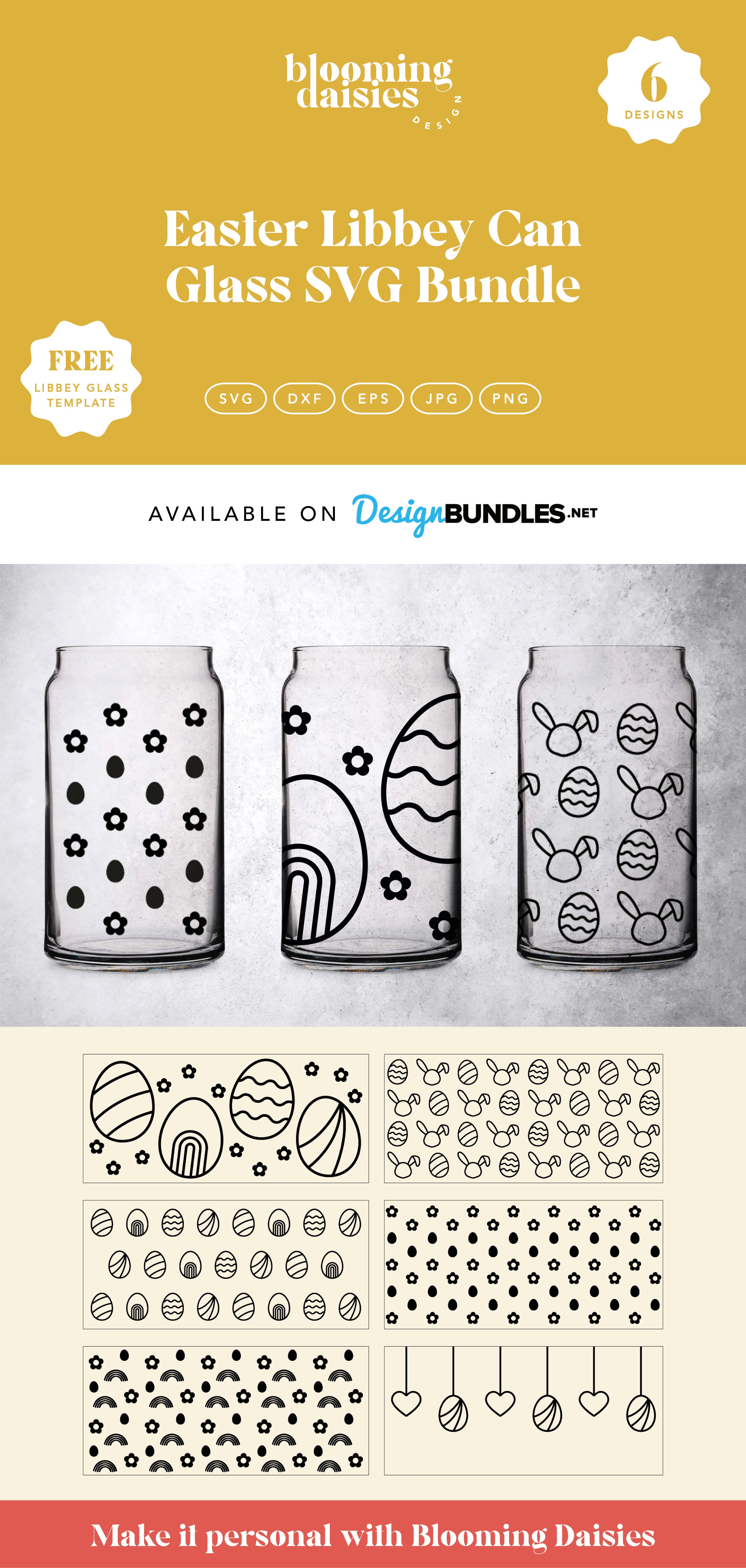 Easter Pattern Cup Wrap Bundle | 16oz Libbey Can Glass SVG