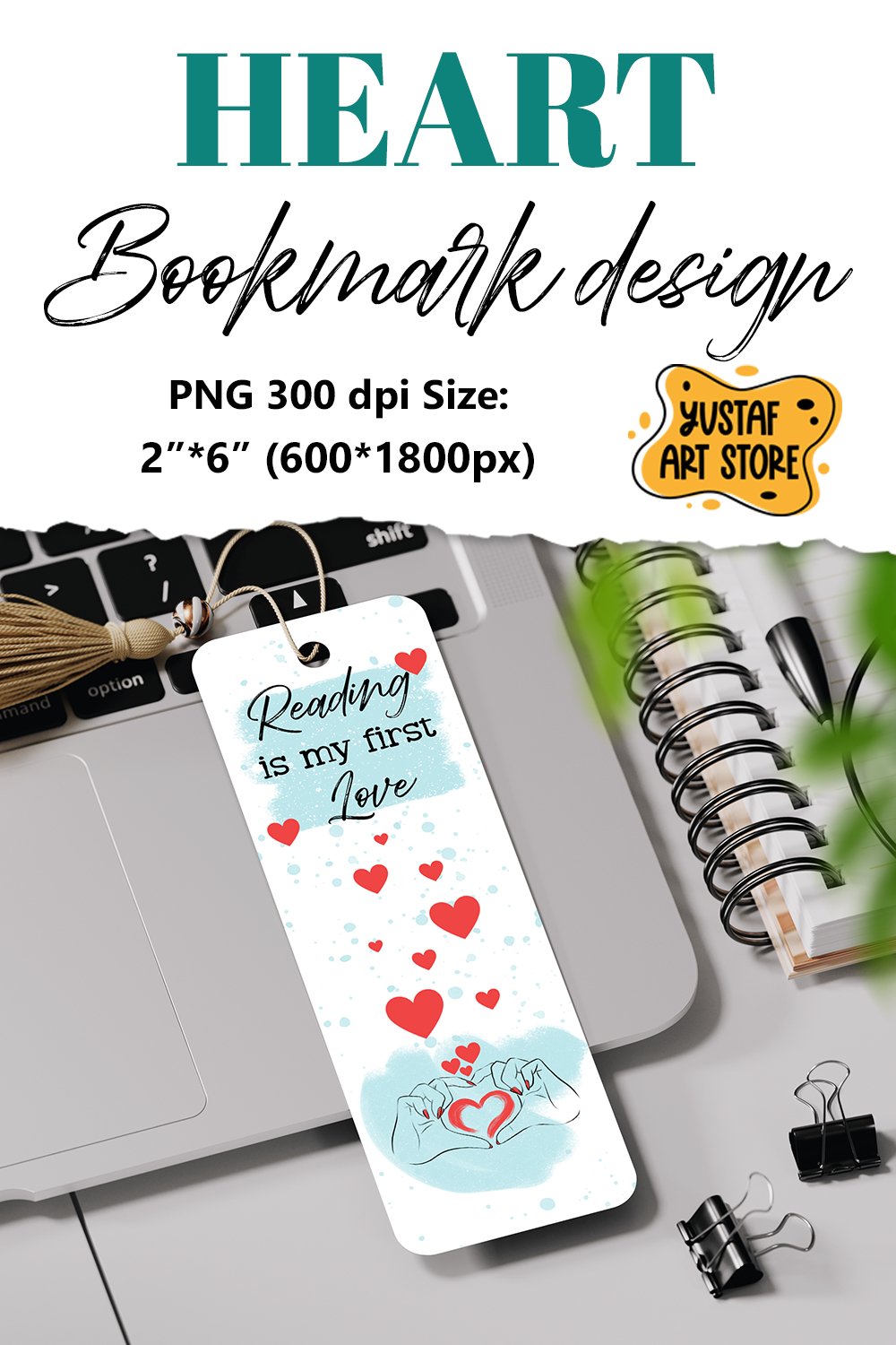 Valentine Bookmark printable design. Love Bookmark (3166041)