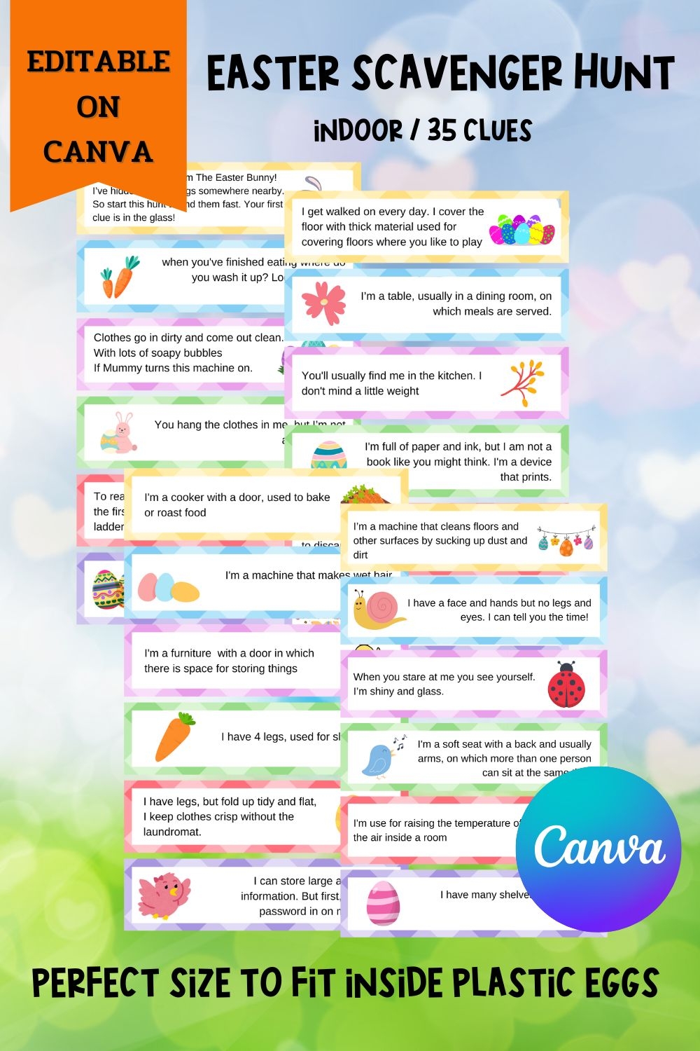 Indoor Easter Scavenger Hunt - Canva template