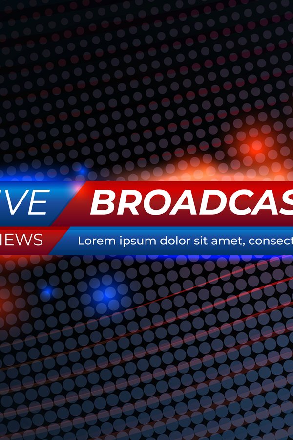 Live breaking news. Information background, broadcast report