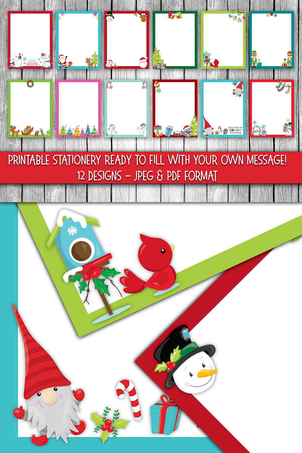 Christmas Stationery - Cute Christmas Digital Paper