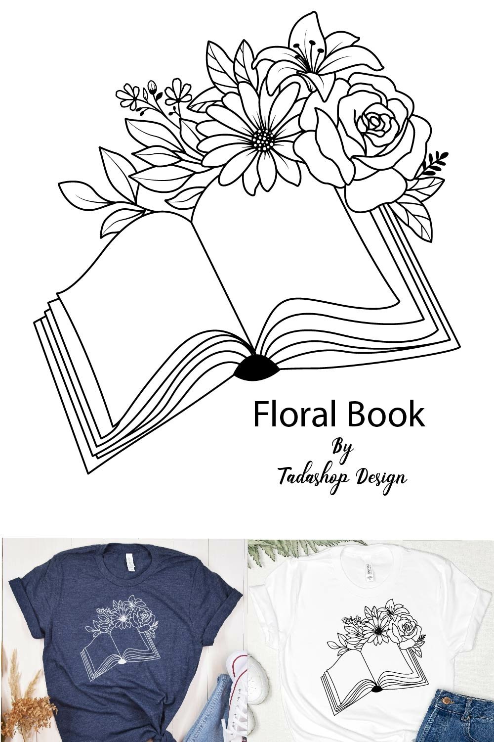 Floral Book Svg Flower Svg