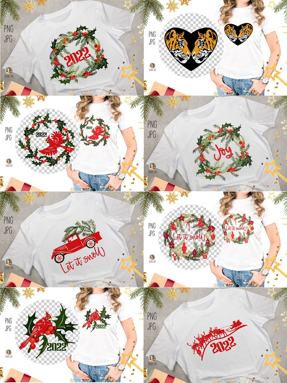 Christmas sublimation bundle 2022 t-shirt design 10 items