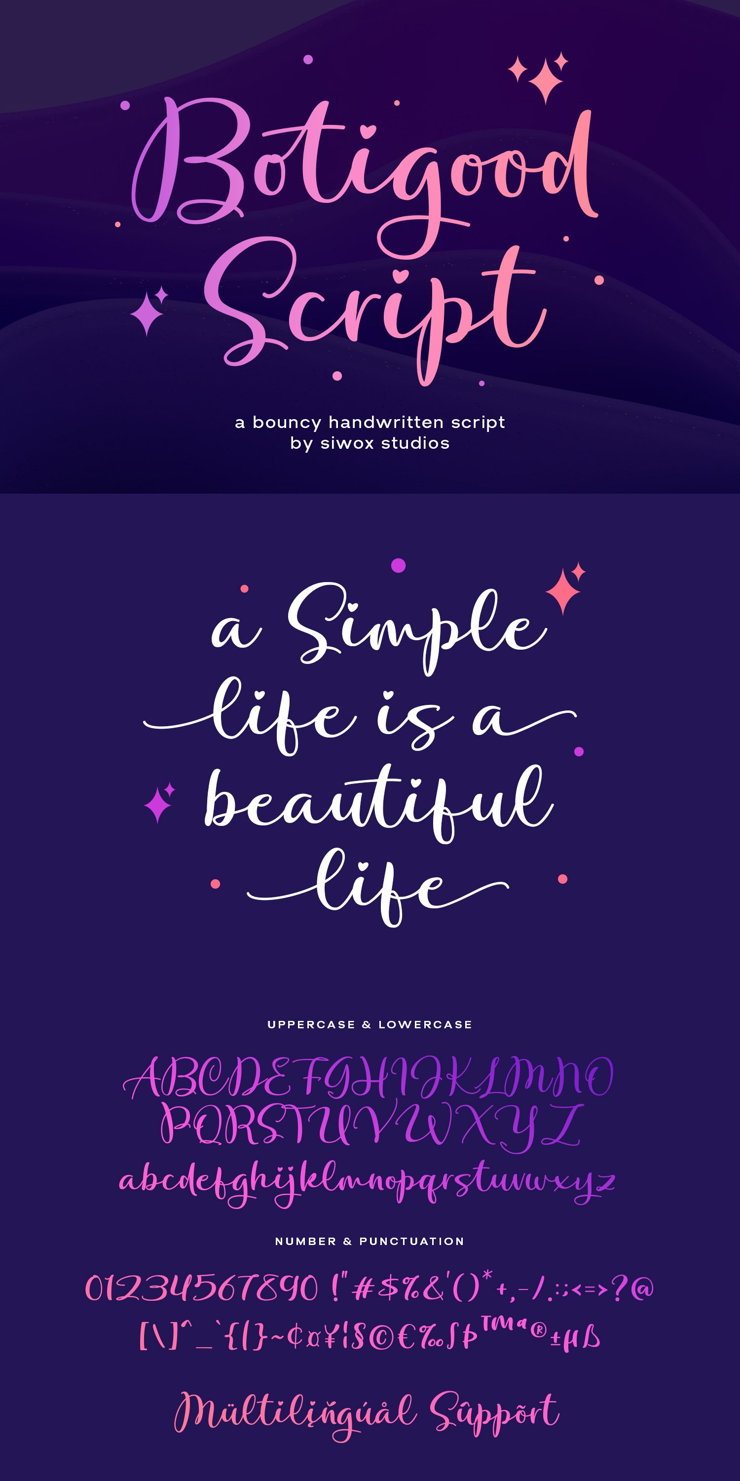 Botigood Script - A Bouncy Script Font