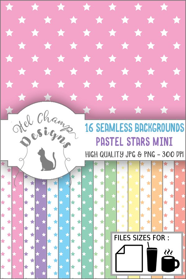 Mini Stars Pastel | Papers | Patterns | Sublimation