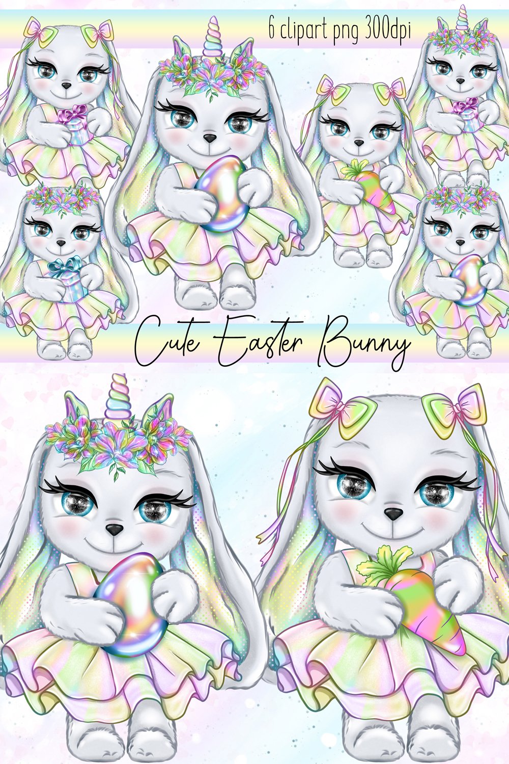 Cute Baby Bunny Clipart / Easter Bunny Girl Bundle