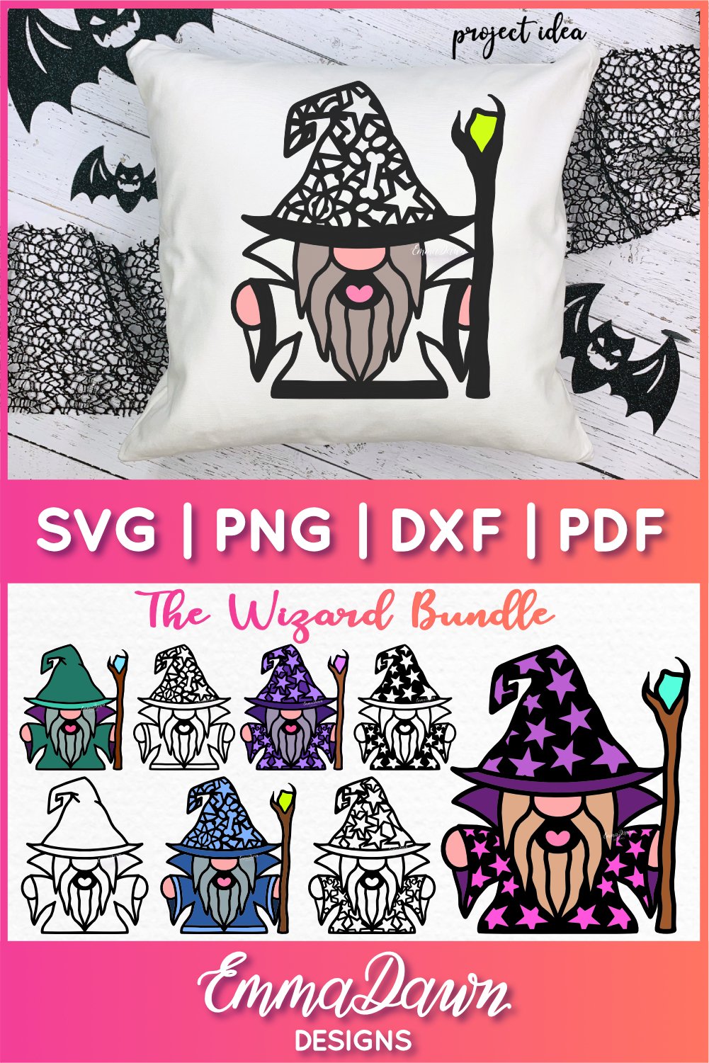 Wizard SVG Bundle | Gnome Zentangle Cut File Bundle