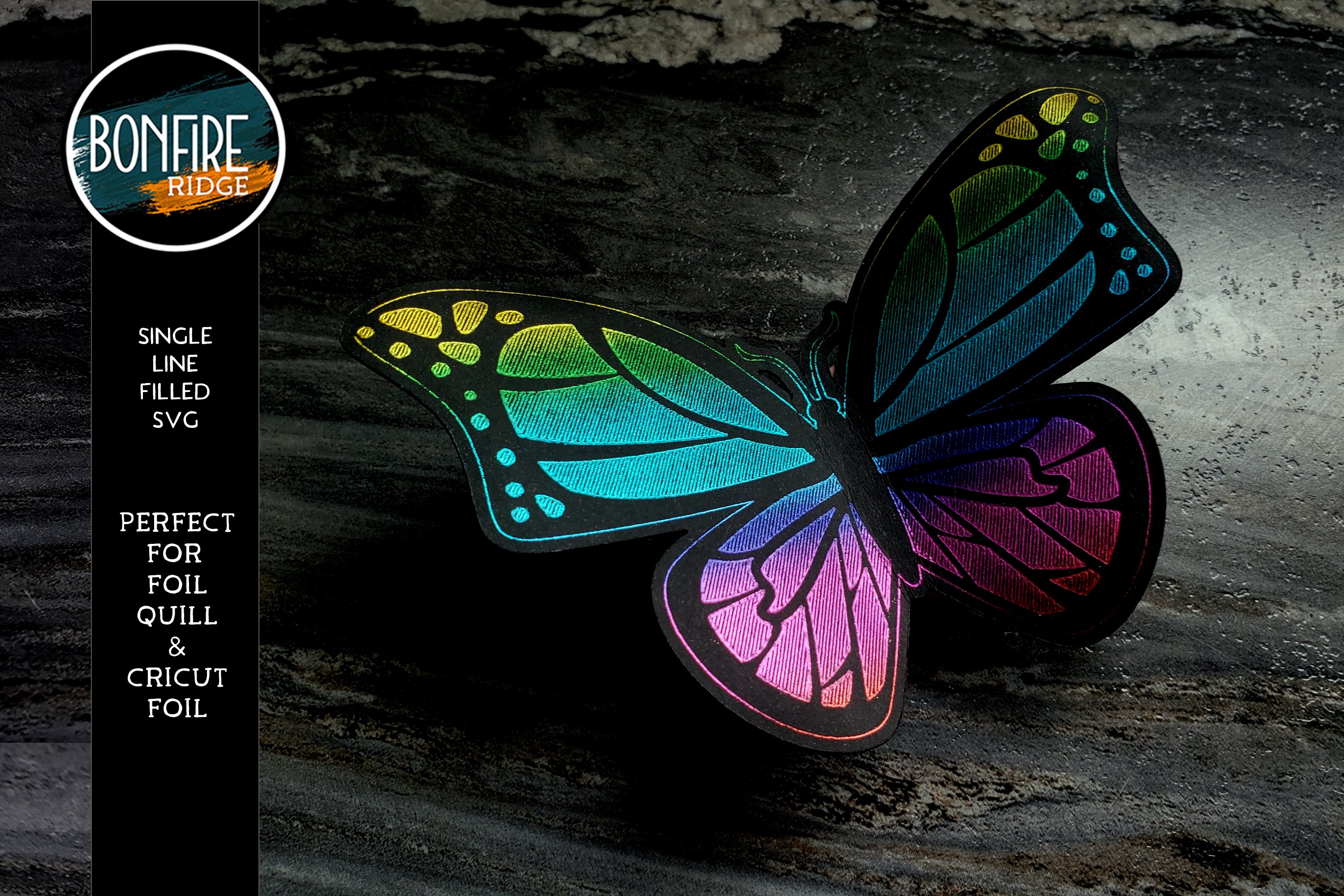 Foil Butterfly Single Line SVG Foil Quill Filled (1295545)