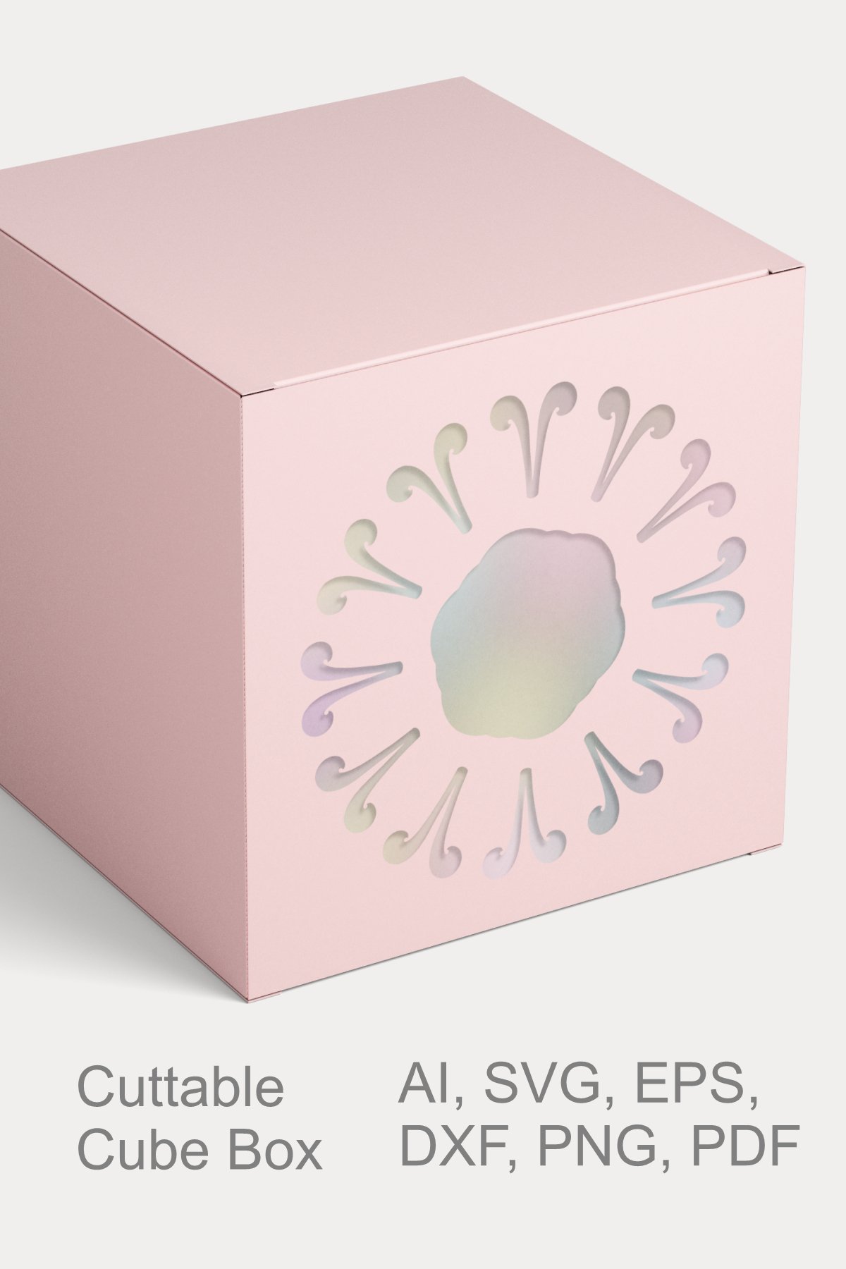 Flourish Window Cuttable Cube Favor Box SVG Template