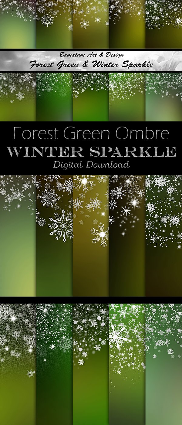 Forest Green & Winter Sparkle Backgrounds