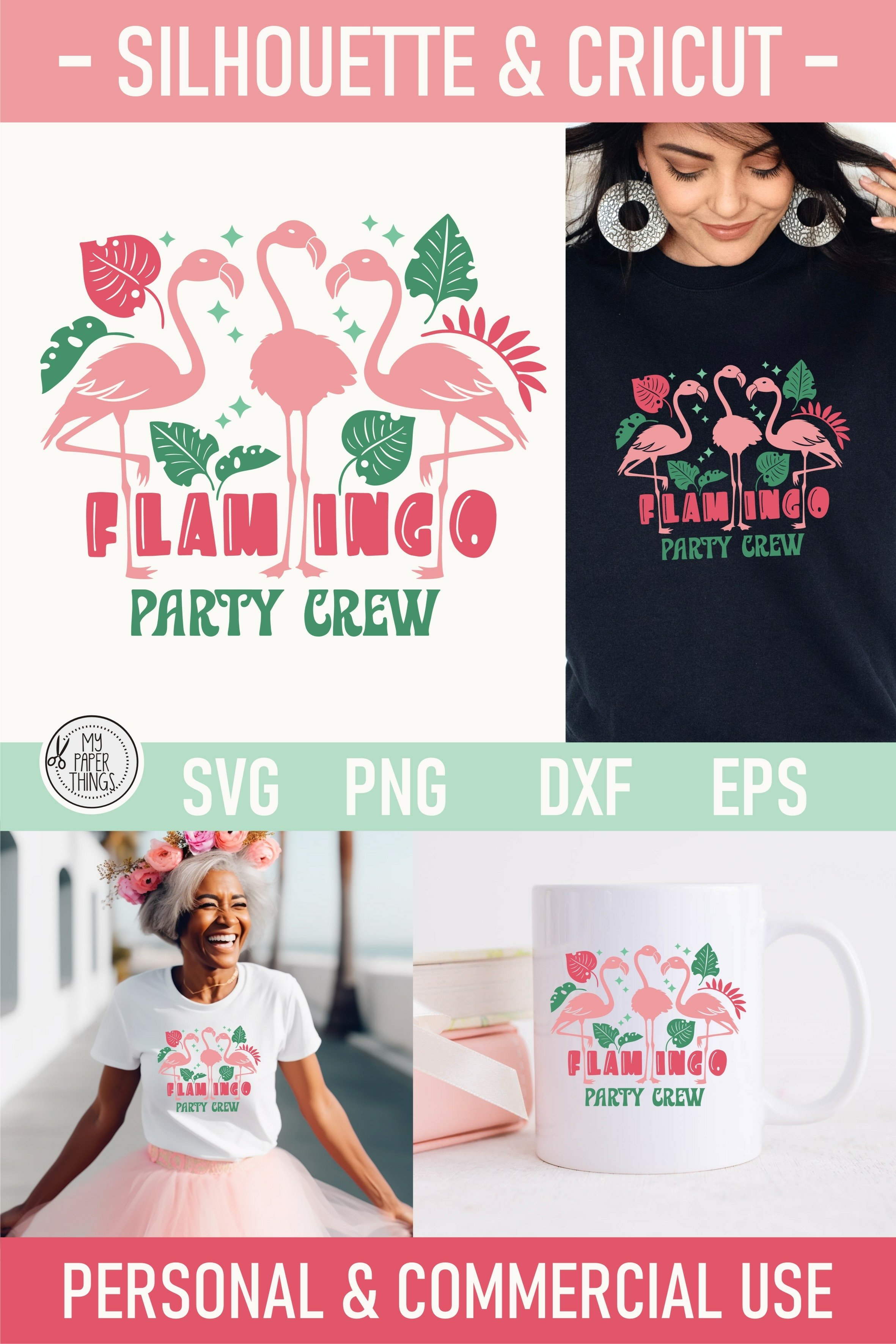 Flamingo Party Crew Svg