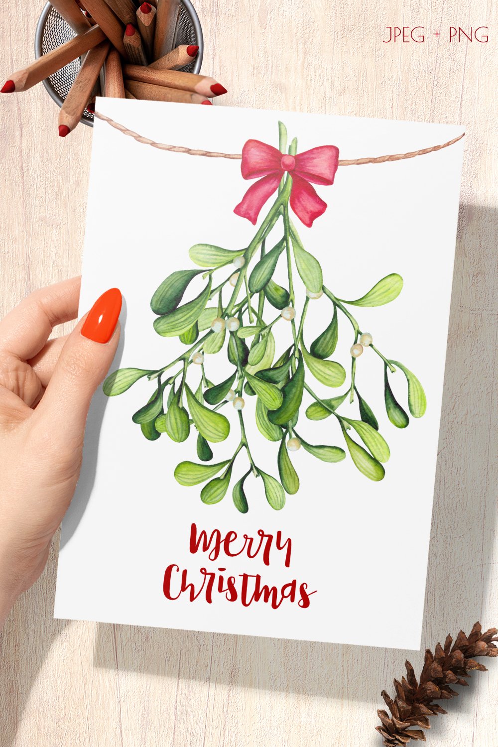 Mistletoe watercolor clipart (2920115)