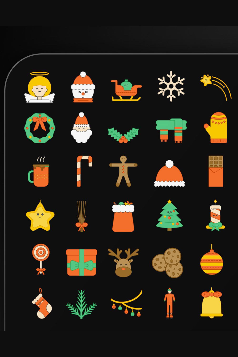 Xmas icon pack sign art collection