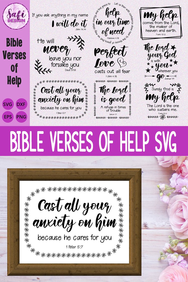 Bible Verses of Help Cut File Bundle- SVG DXF EPS
