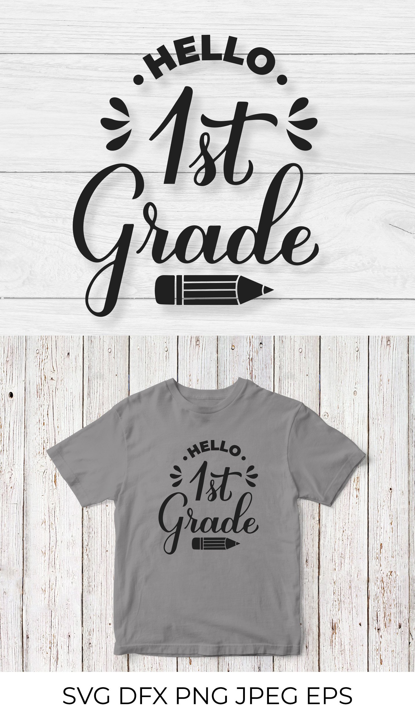 Hello 1st Grade calligraphy lettering. First day of school S