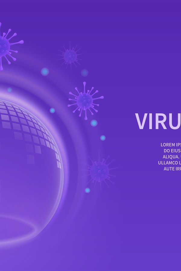 Bubble shield. Glowing transparent sphere with pattern, viru