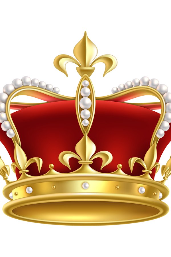 Royal realistic crown. Luxury imperial monarchy medieval acc