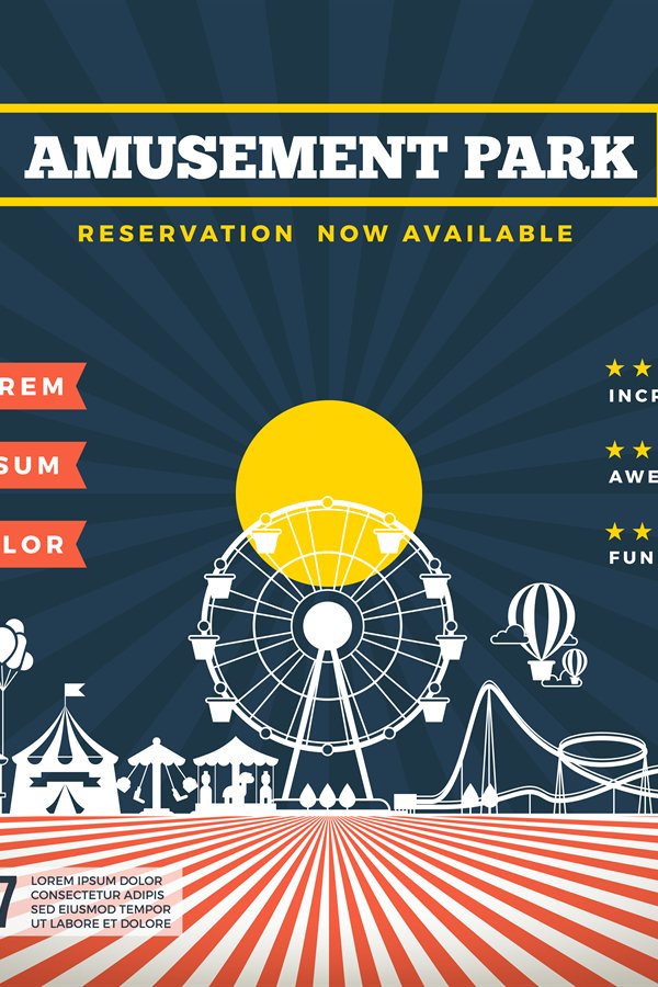 Vector amusement park theme background