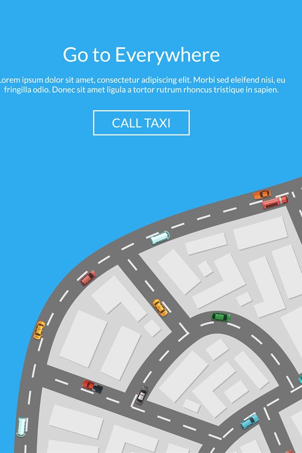 Vector city map with cars aerial top view (785494)