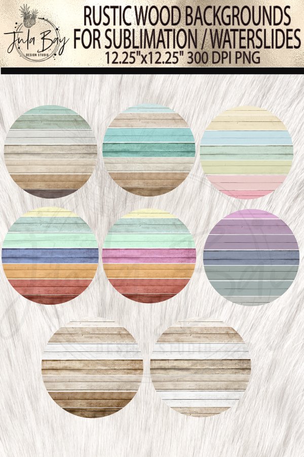 Rustic Wood Round Sublimation Backgrounds PNG