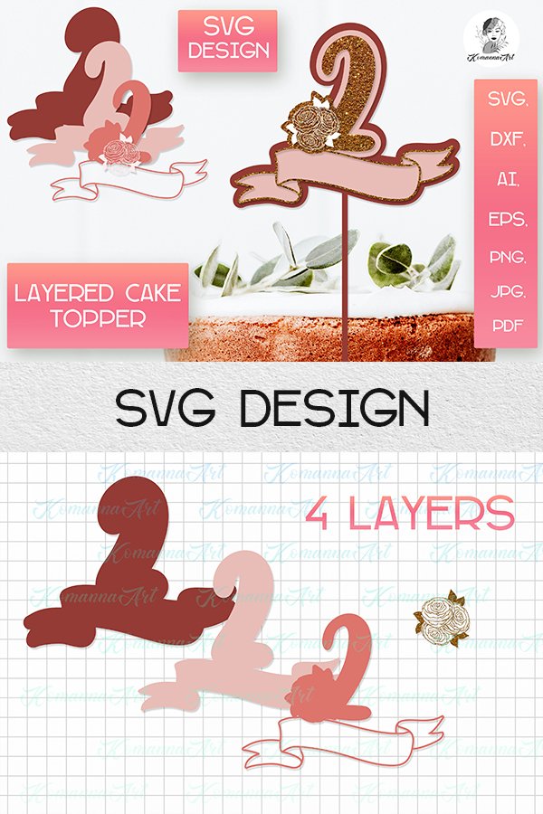 3d Layered Cake toppers SVG, 1 year SVG, 1st (1357713)