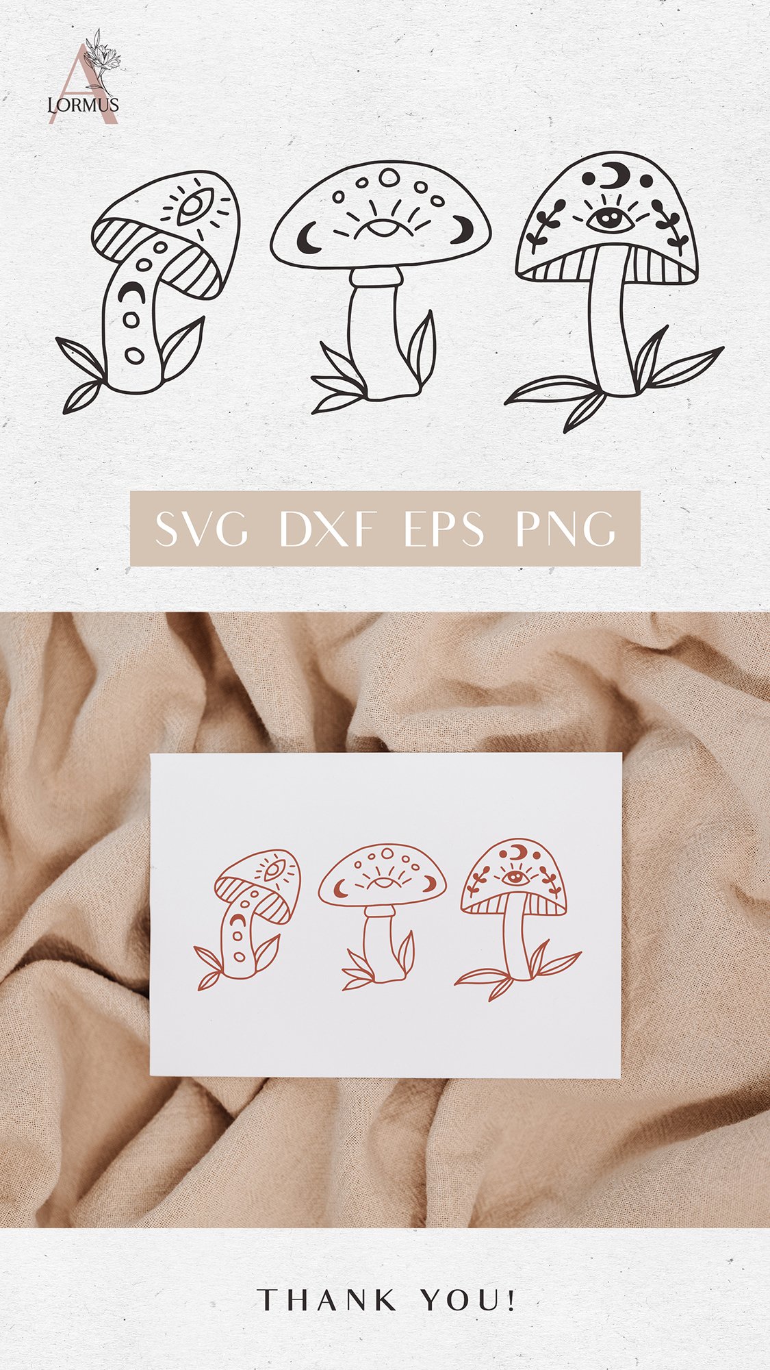 Mushroom svg bundle, Celestial svg, Moon phases svg, Magic