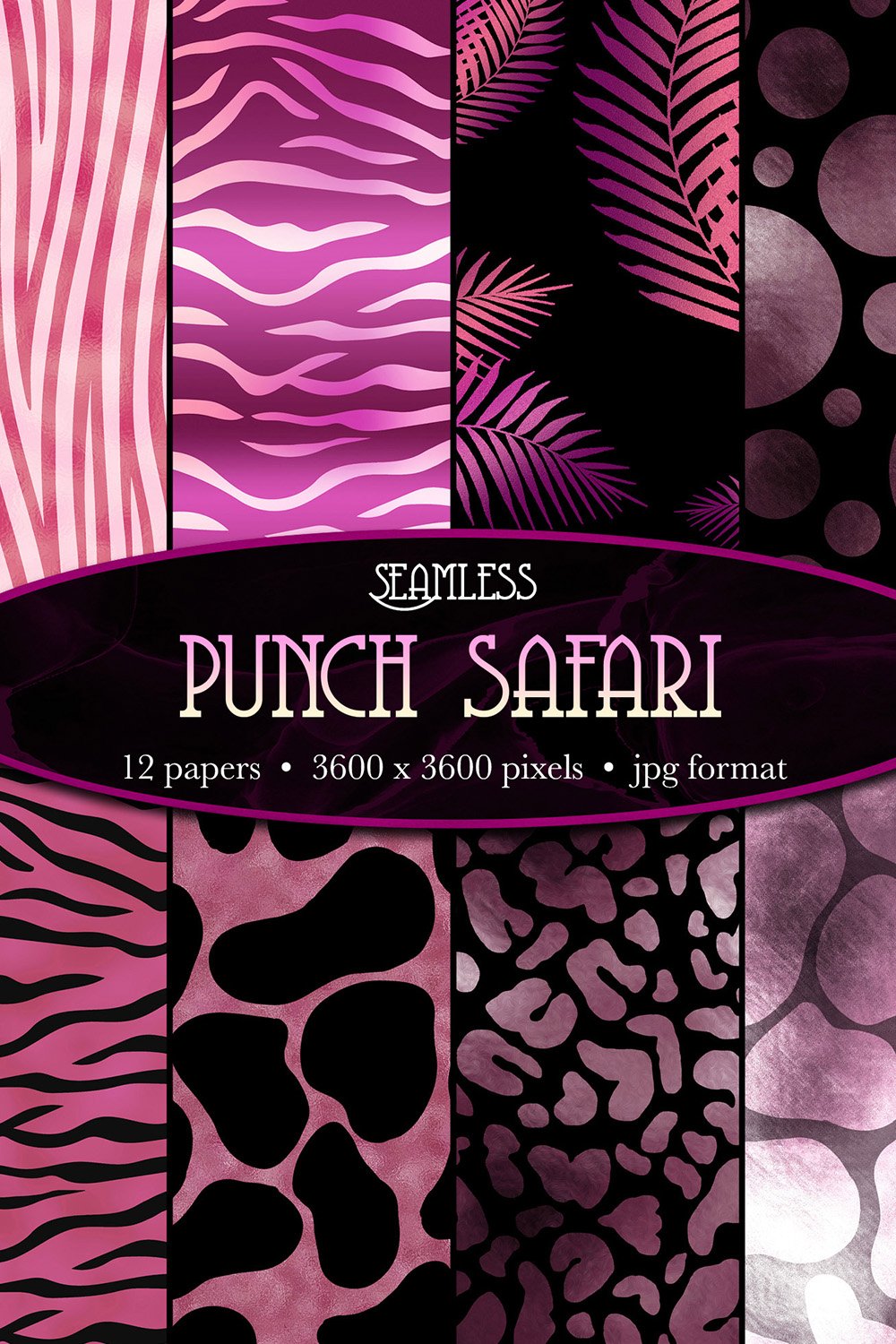 Seamless Pink Safari Paper - 12 Variations