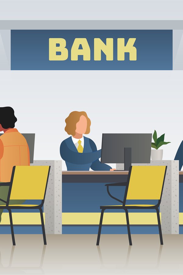 Bank office interior. Professional banking service, finance