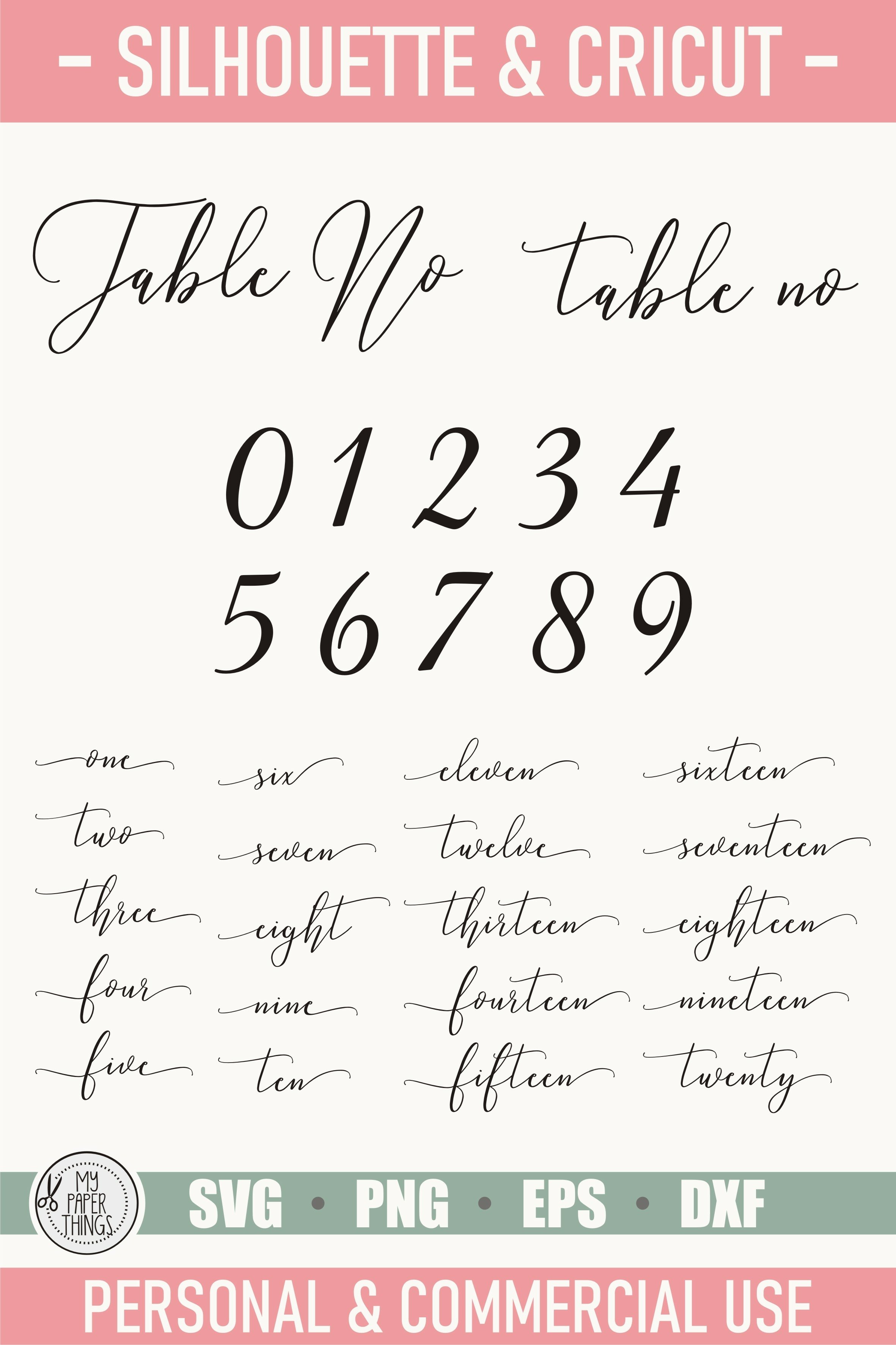 Wedding Table number svg bundle