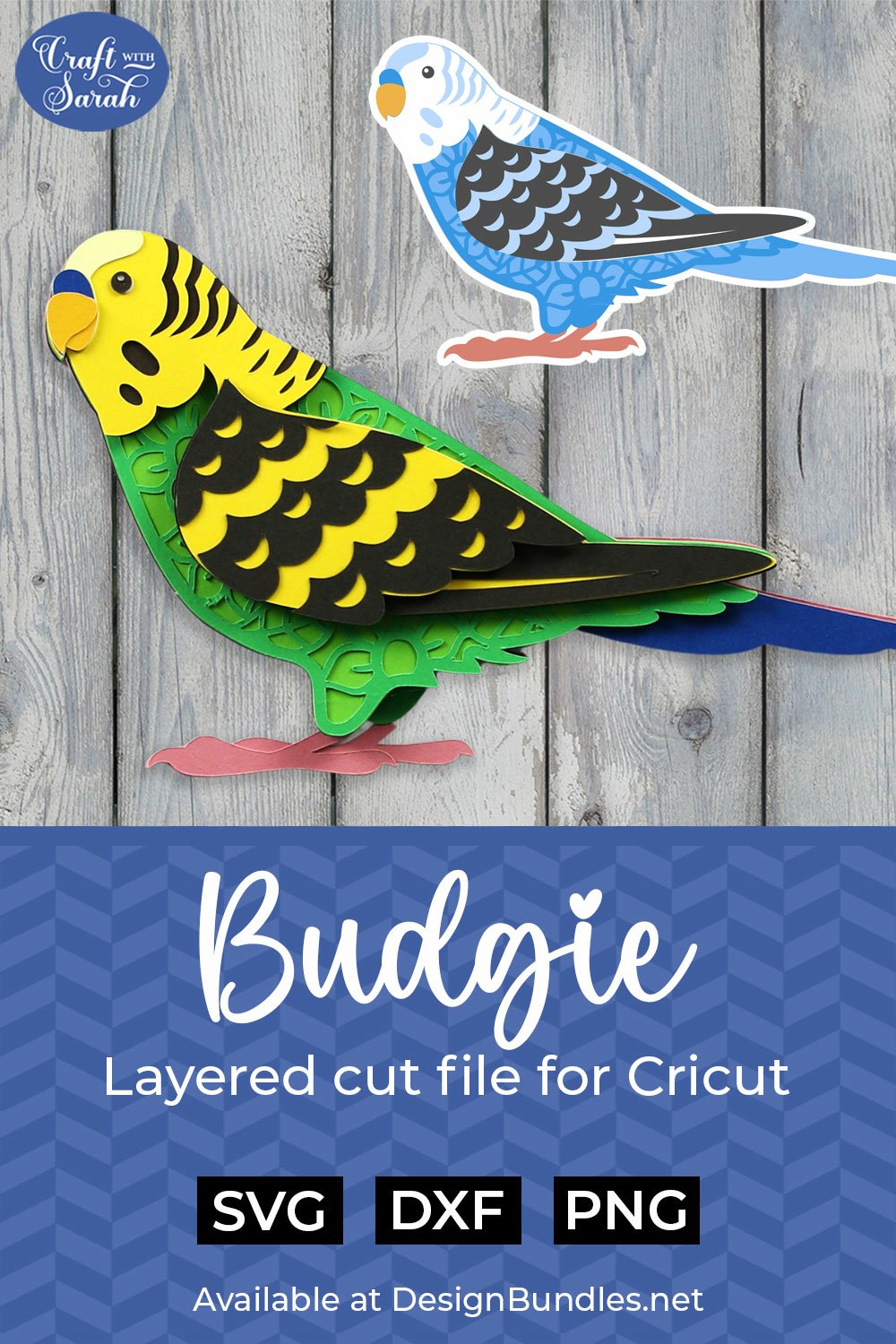 Budgie SVG | 3D Layered Budgerigar Bird SVG Paper Cut