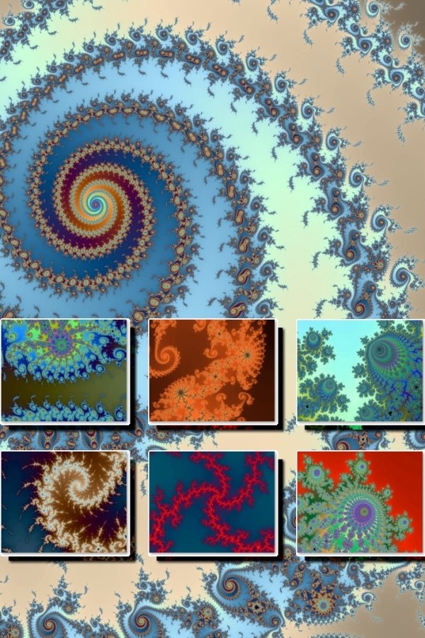 10x Colorful Mandelbrot set fractal mathematical (1344796)