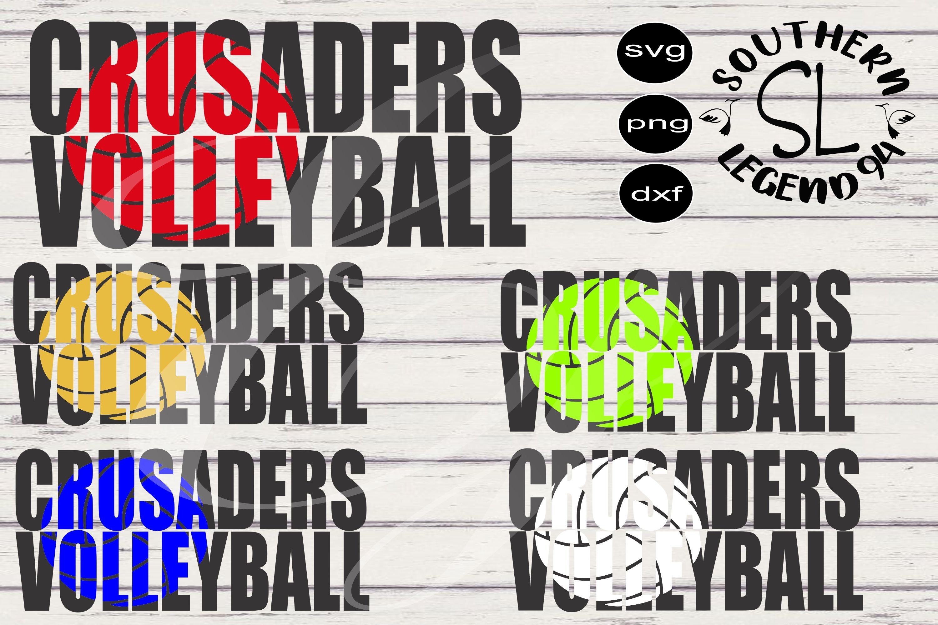 Crusaders Volleyball knockout 6 designs png svg dxf sports