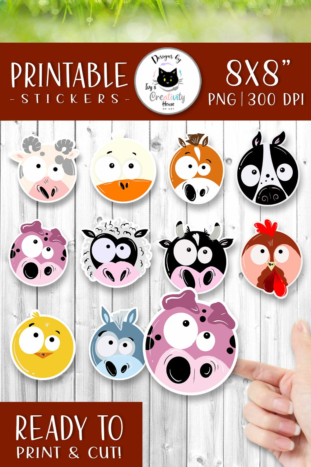 10 Cute Farm Animal Stickers | Farm Sticker Pack