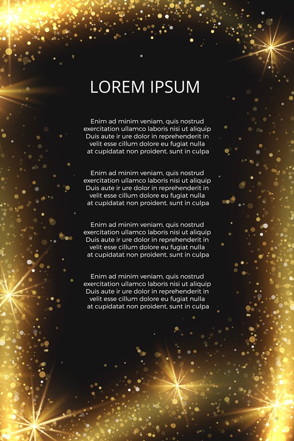Vector golden glittering magic sparkle poster design