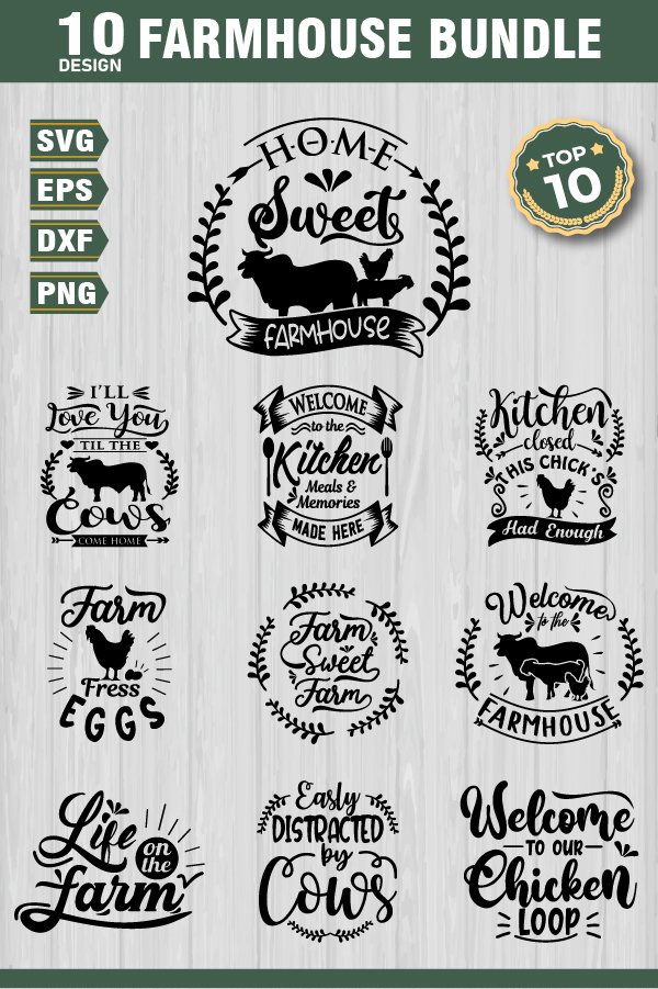 Farm Quotes SVG Bundle, Farmhouse Quotes SVG, Farm (1543468)