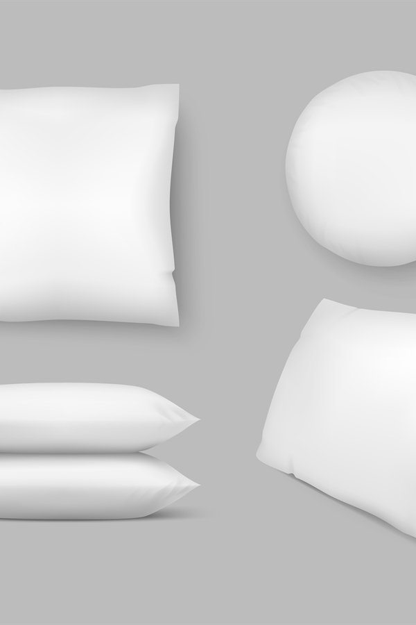 Realistic Comfortable Pillows. vector 3d comfort fluffy clea