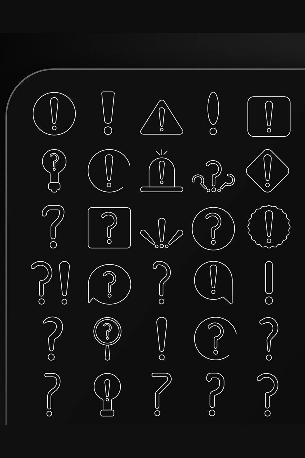 Question & exclamation mark icon pack sign art (2649625)