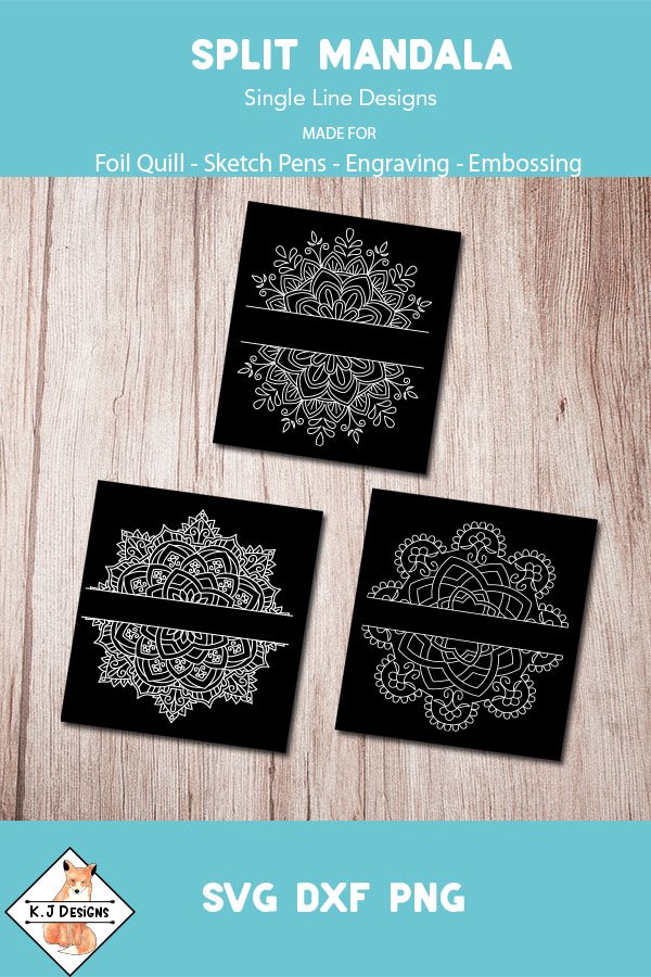 Split Mandala SVG for Foil Quill | Single Line Designs