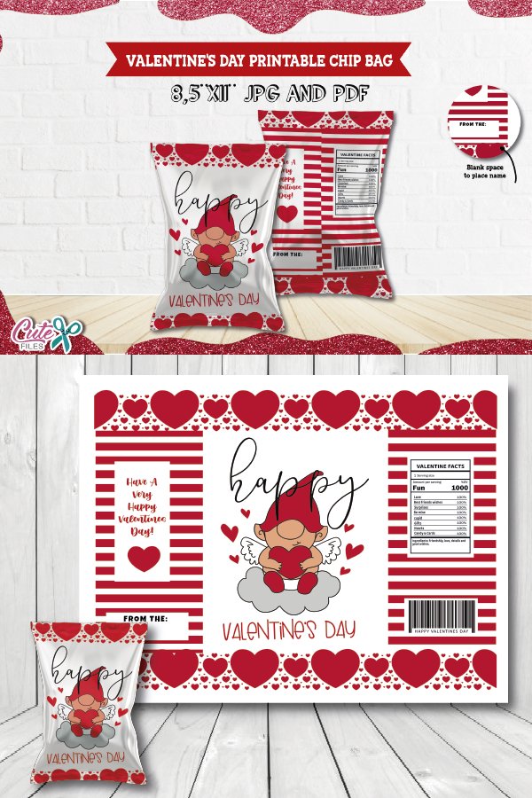 Happy Valentines day chip bag Printable for (1036660)